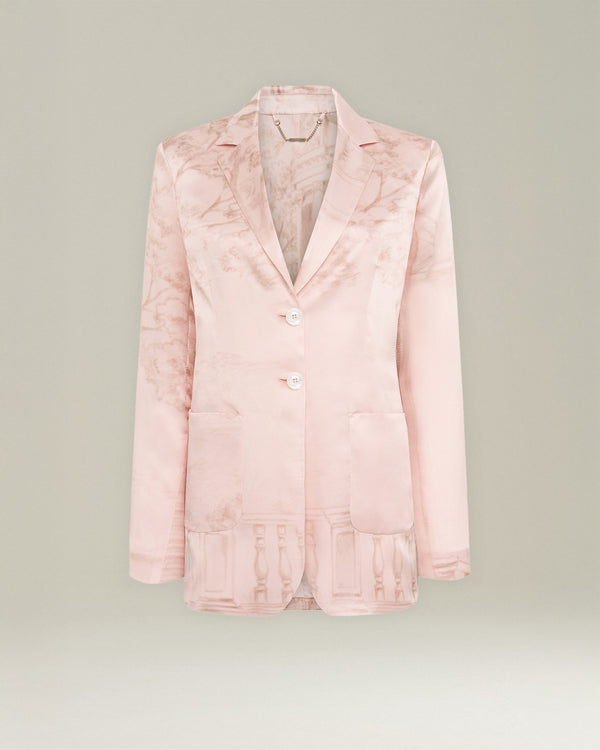 Printed Silk Blazer Light Pink | Kiton